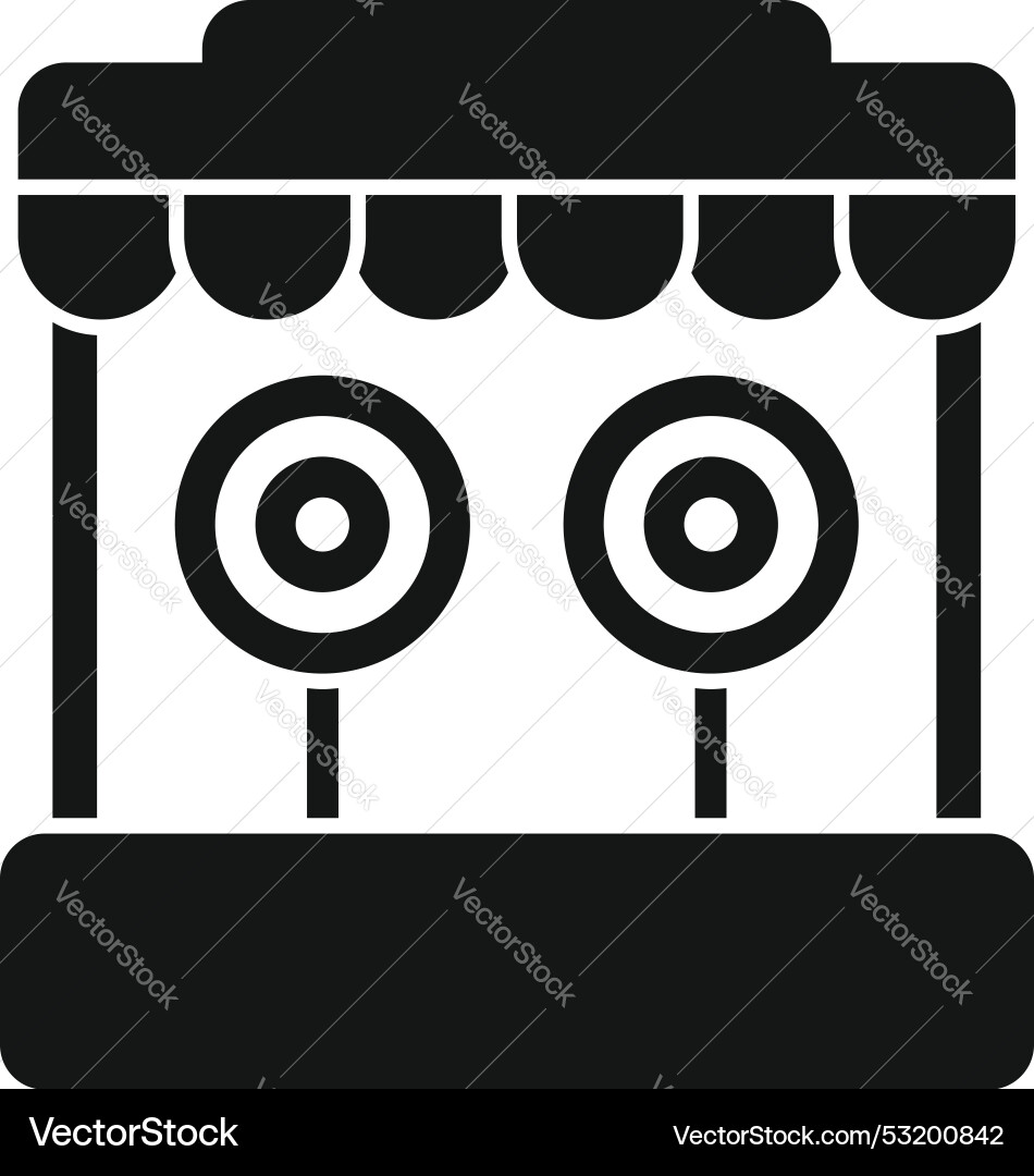 Shooting range booth with targets at amusement Vector Image