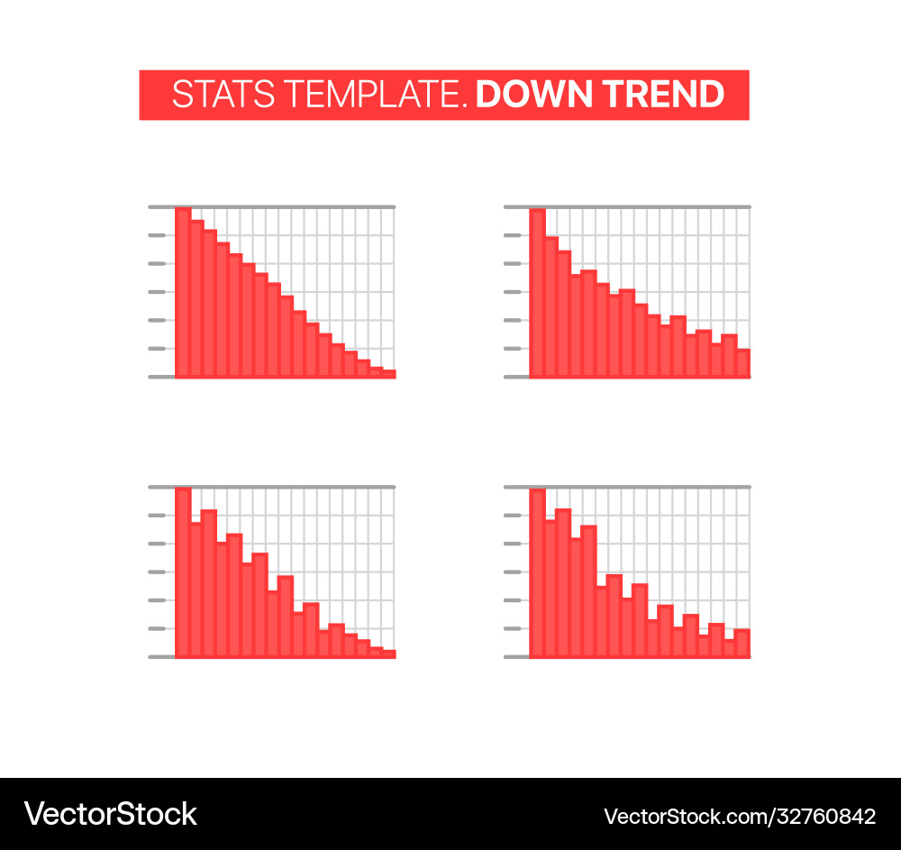 Stats template down trend Royalty Free Vector Image