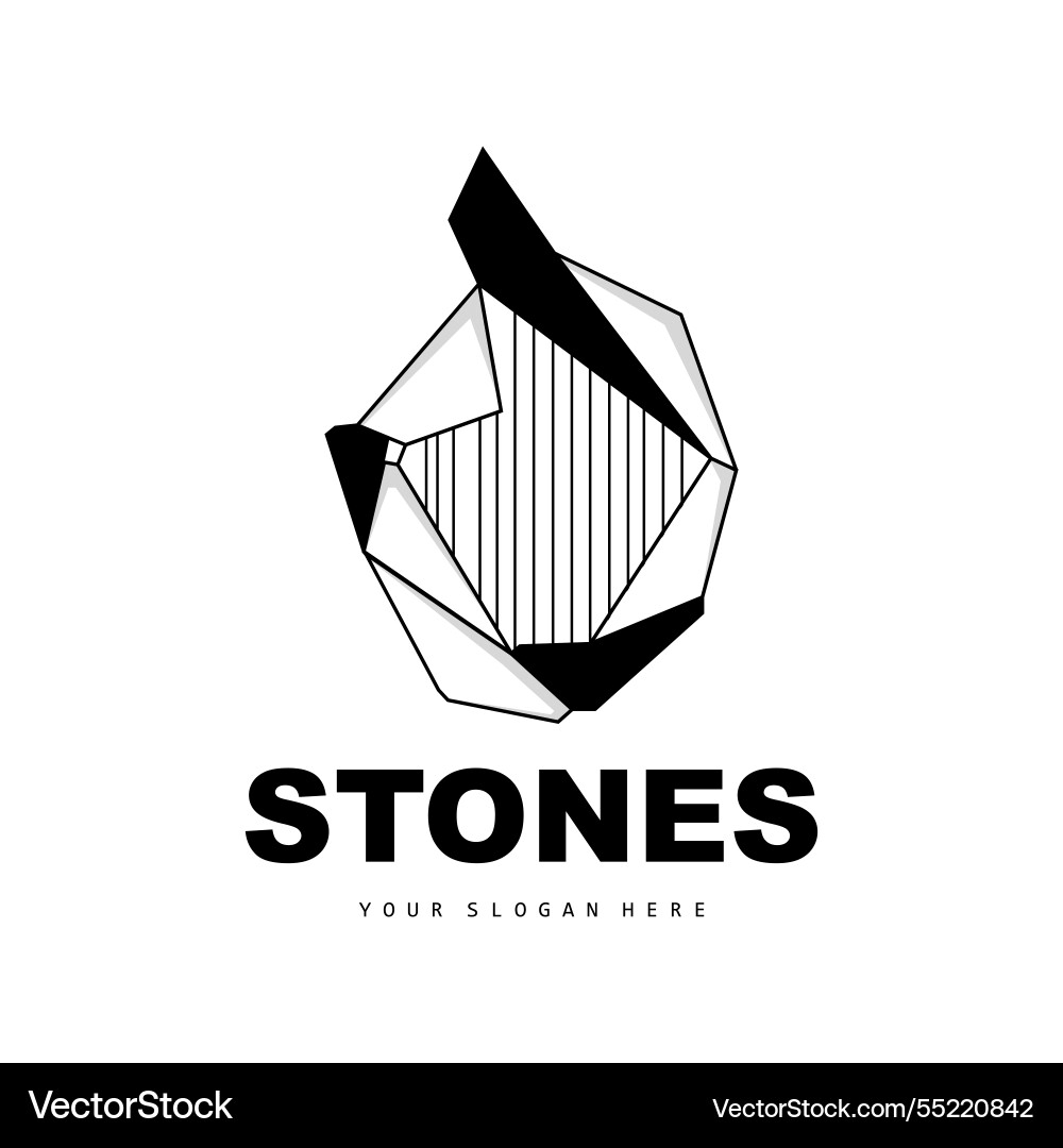 Stone logo modern with geometry line style Vector Image