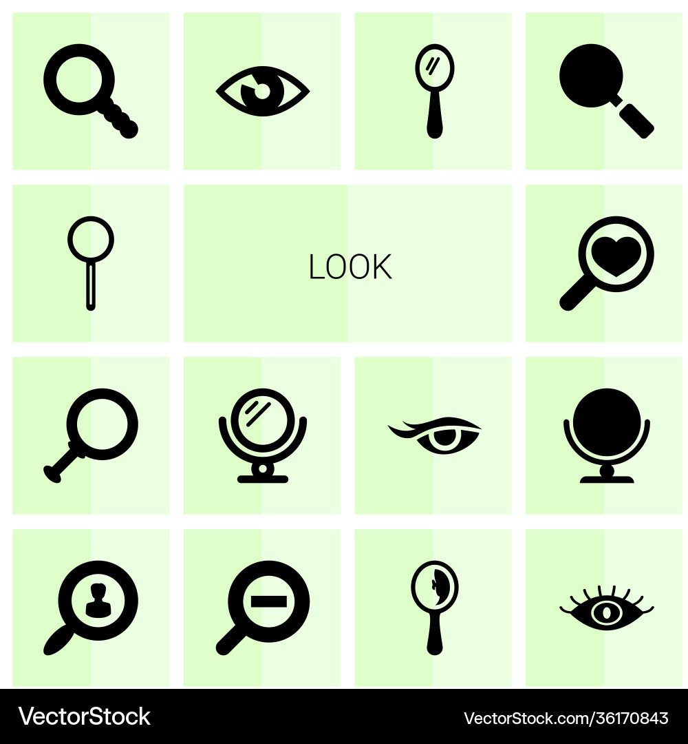 14 Icons suchen Lizenzfreies Vektorbild - VectorStock