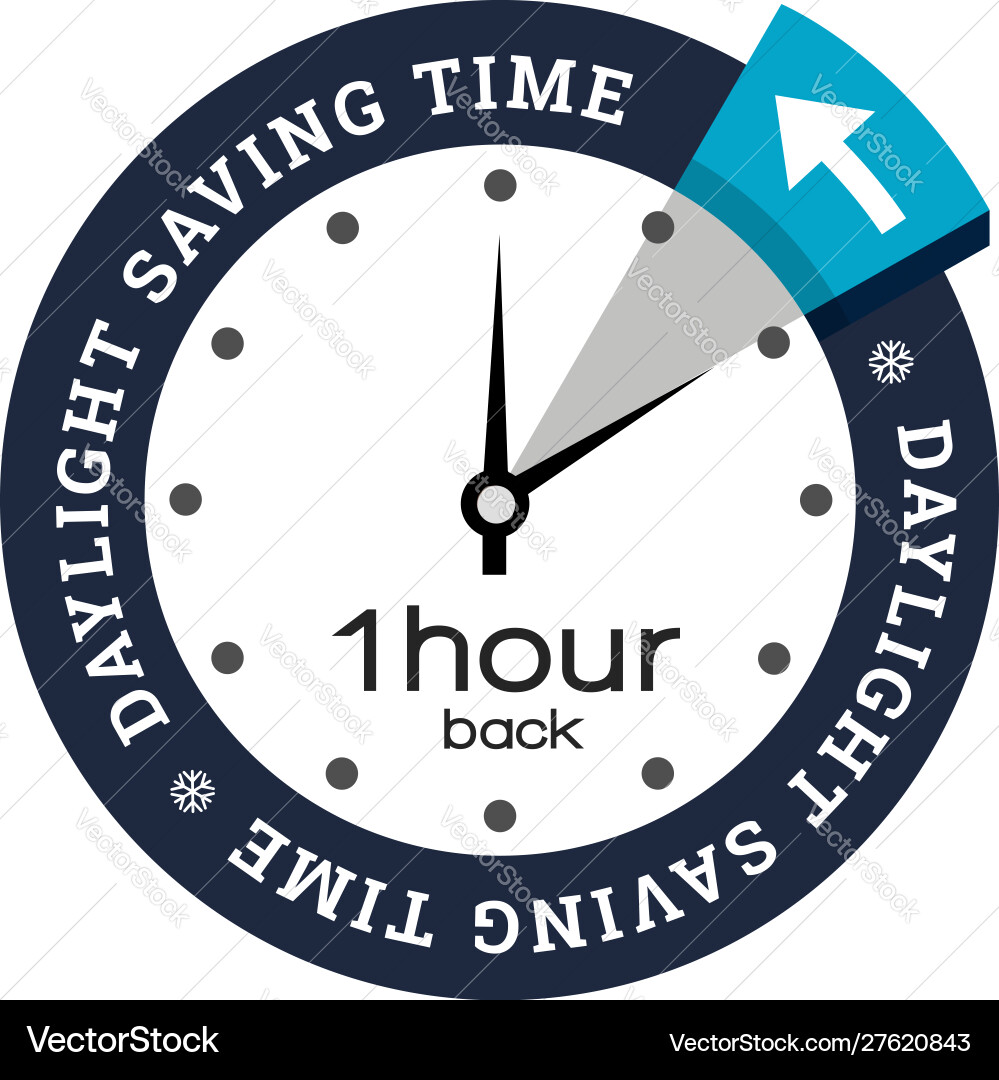 Clock switch to winter time Royalty Free Vector Image