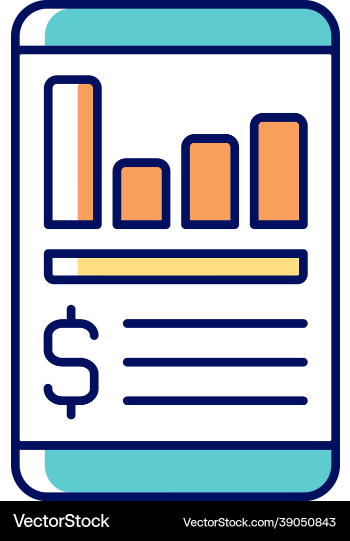 Expense tracker app rgb color icon Royalty Free Vector Image