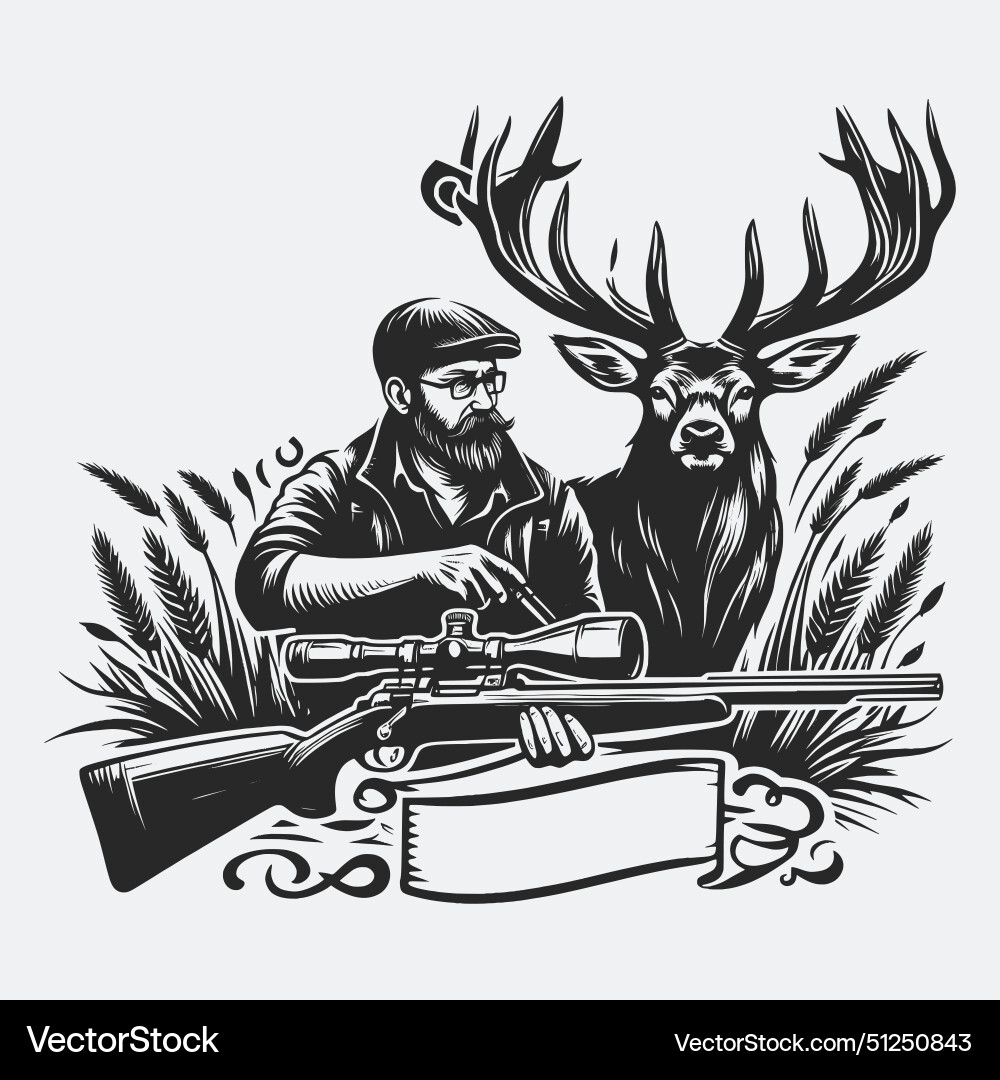 Hunting life svg silhouette file Royalty Free Vector Image