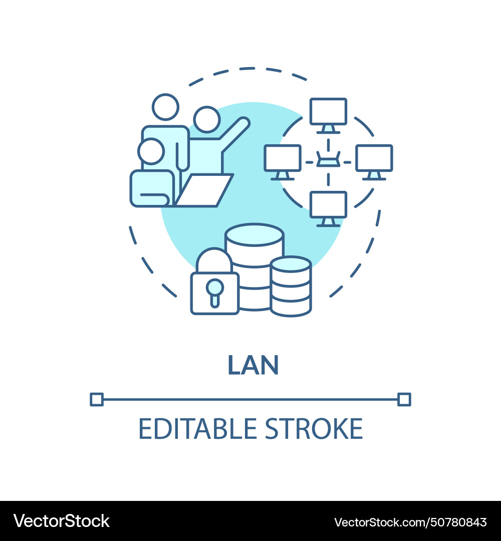 Lan connection type soft blue concept icon Vector Image