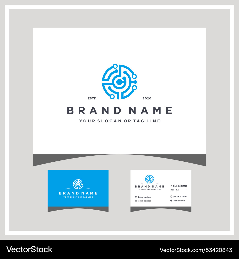 Letter c tech logo design Royalty Free Vector Image