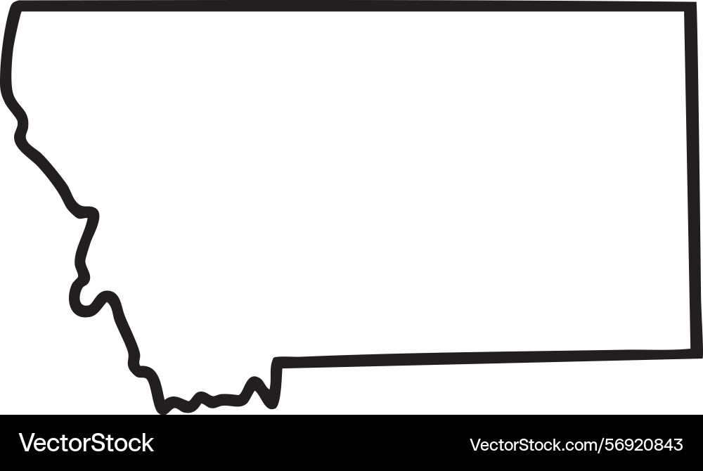 Montana outline Royalty Free Vector Image - VectorStock