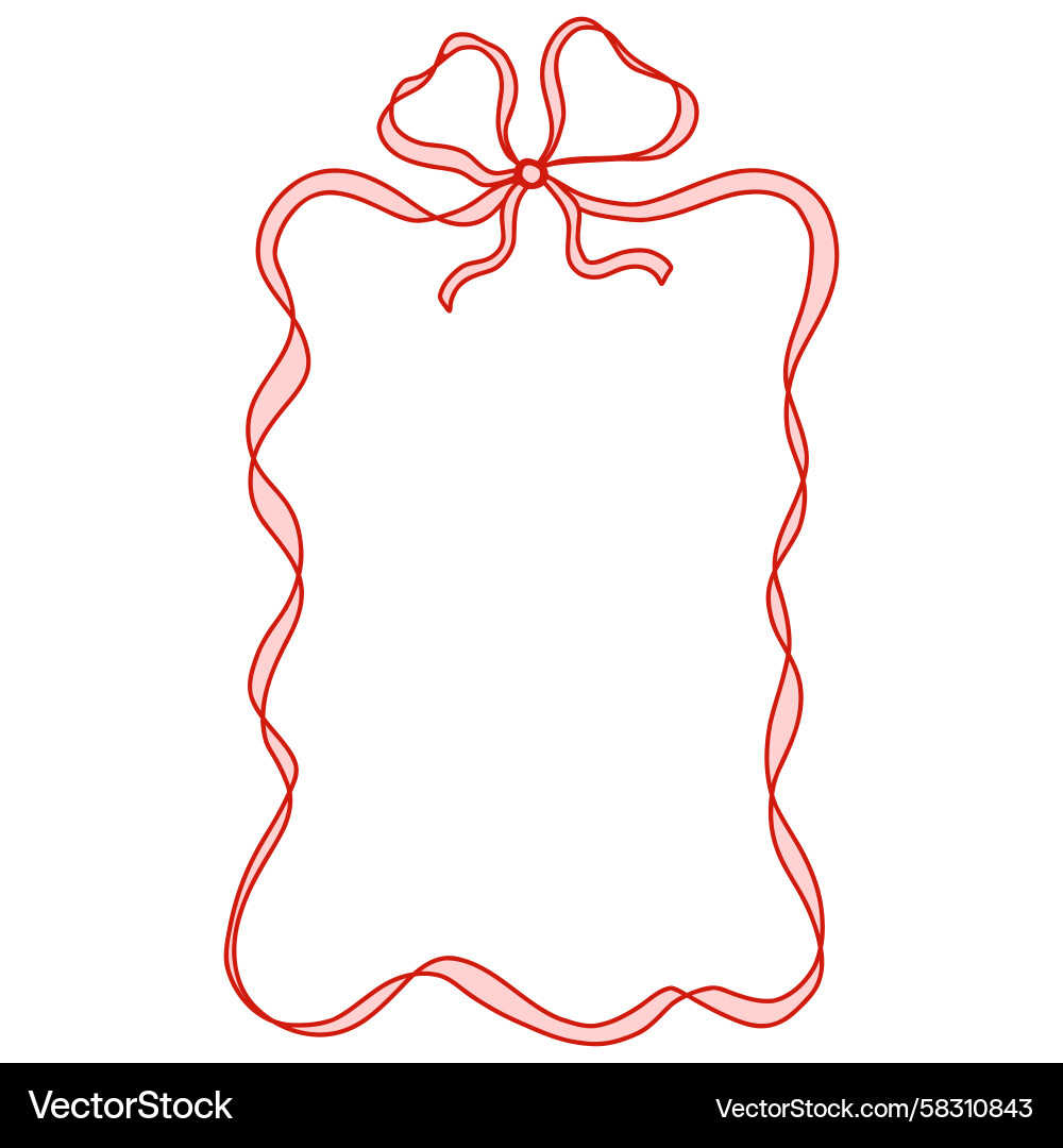 Red Ribbon Frame with Bow – Royalty-Free Vector | VectorStock