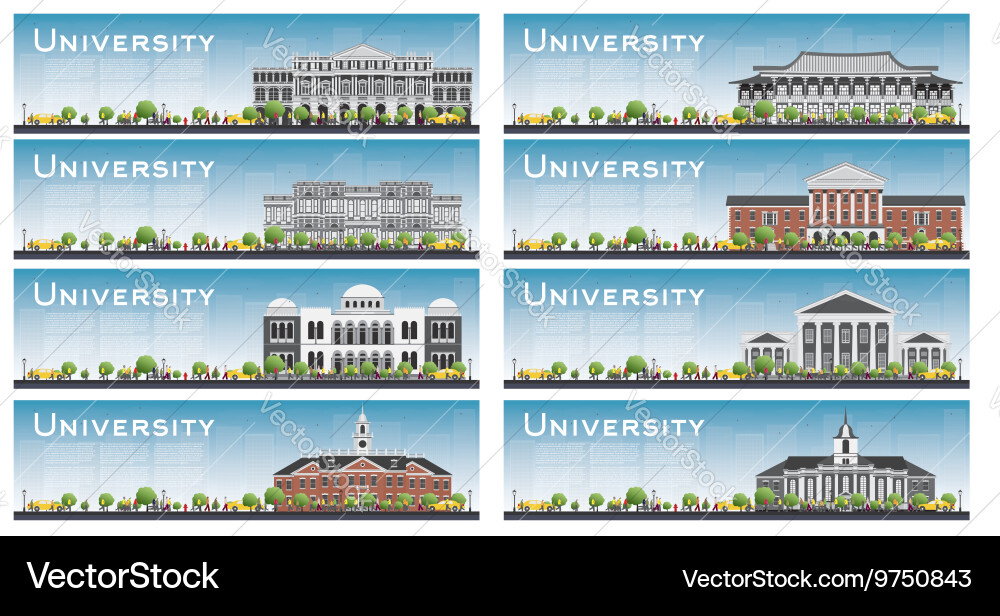 Set of university study banners Royalty Free Vector Image