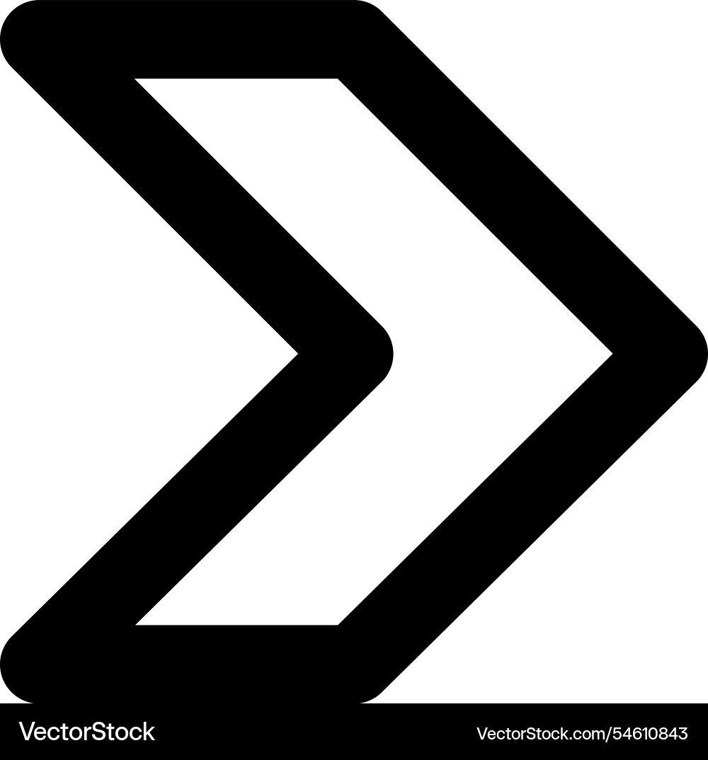 Thick black arrow pointing diagonally towards Vector Image