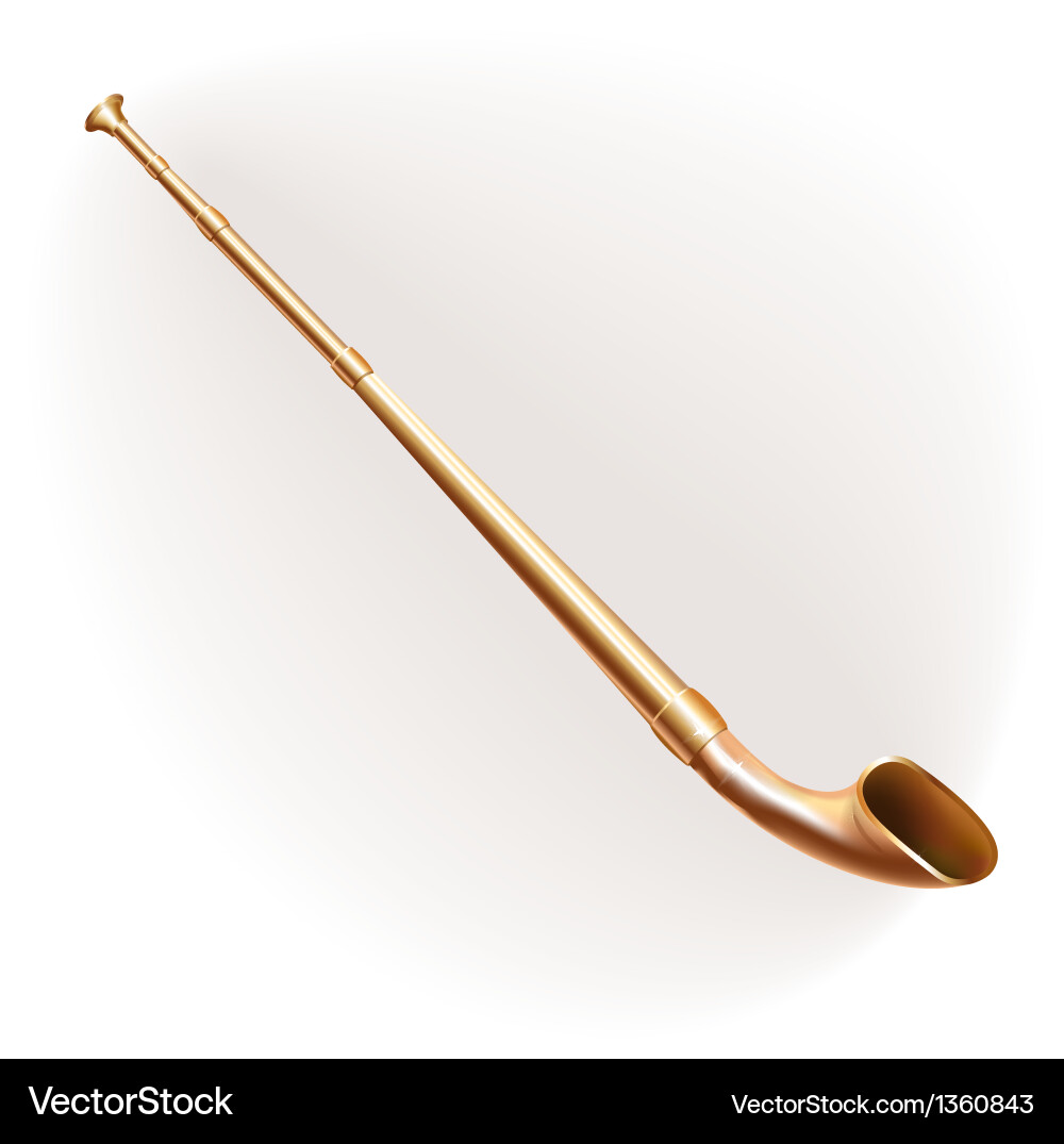 Traditional alpine horn isolated on white Vector Image