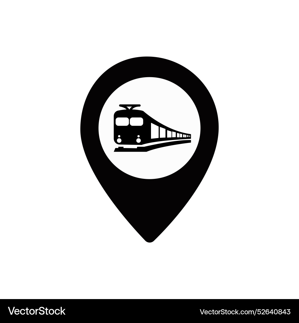 Train station map pin icon Royalty Free Vector Image