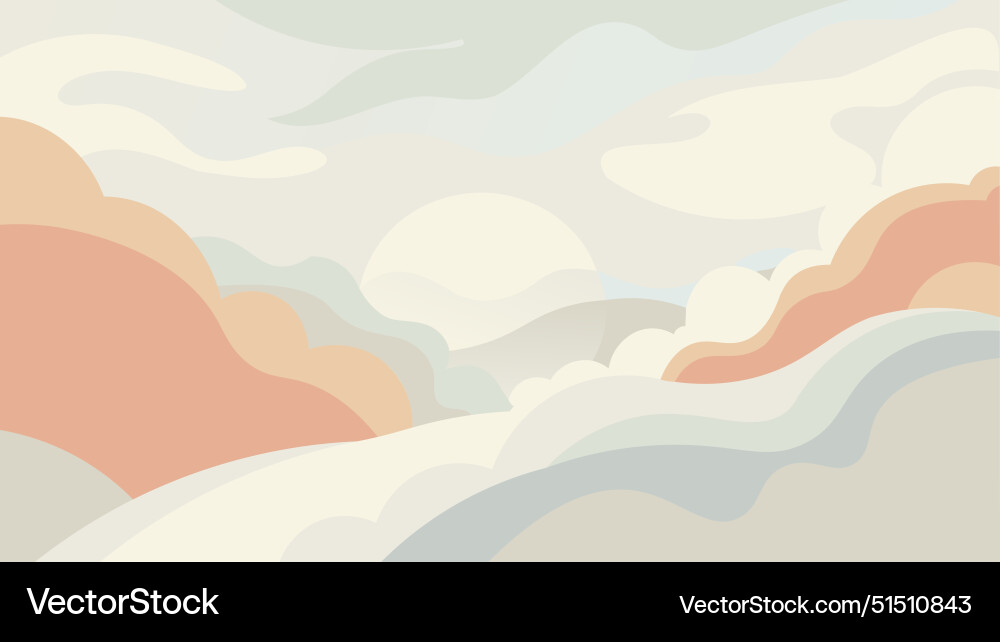 Vibrant abstract art sunset landscape Royalty Free Vector