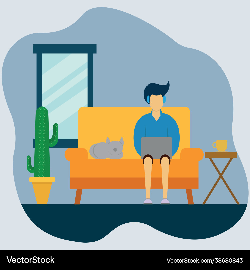 Work from home Royalty Free Vector Image - VectorStock