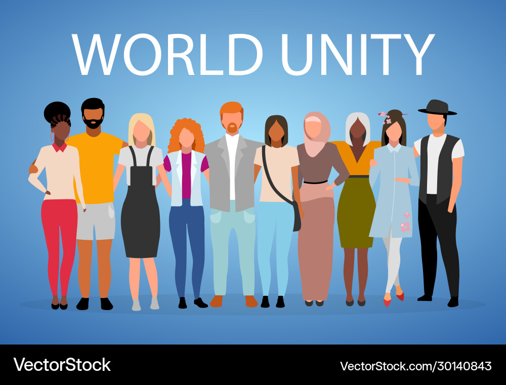 World unity poster template international Vector Image
