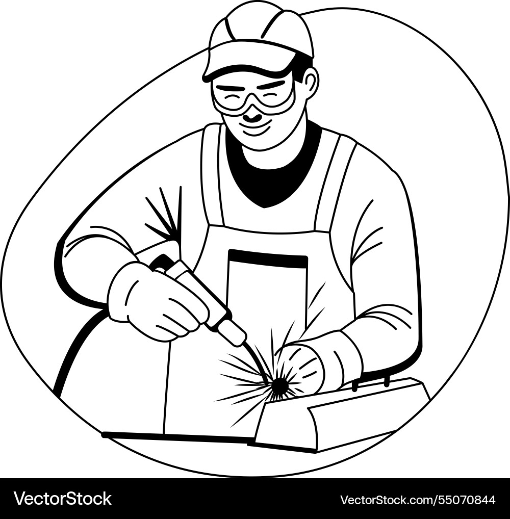 A glyph of construction worker Royalty Free Vector Image
