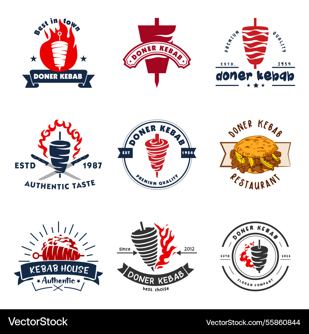 Doner kebab logo for restaurants and markets Vector Image