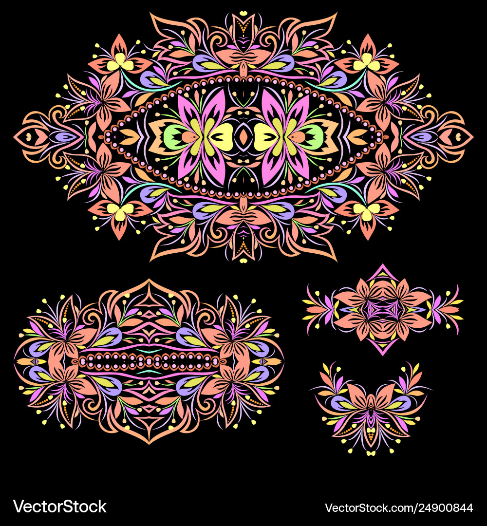 Ethnic colorful cliche- set templates Royalty Free Vector