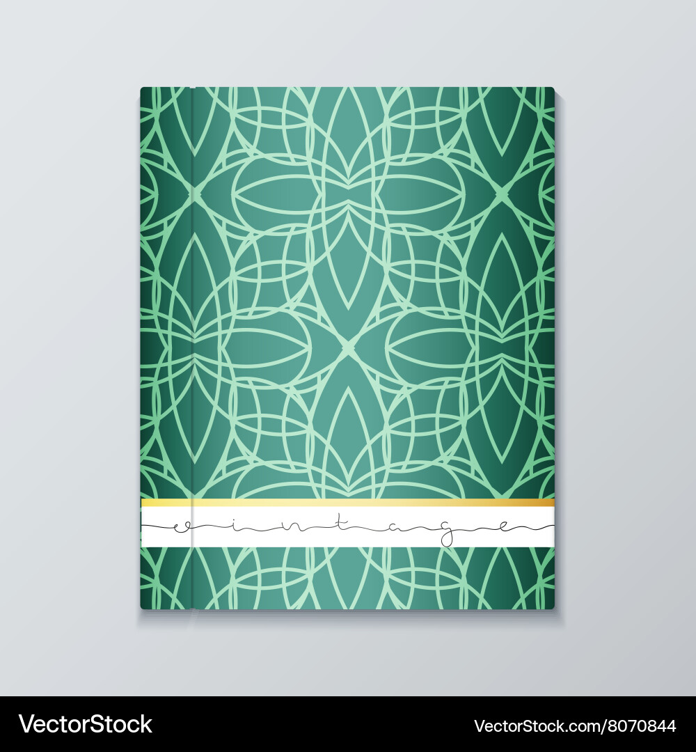 Magazine cover with geometric patterns page Vector Image
