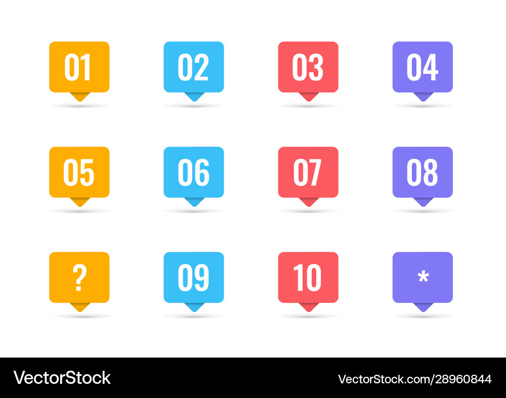 Numbers bullet point Royalty Free Vector Image