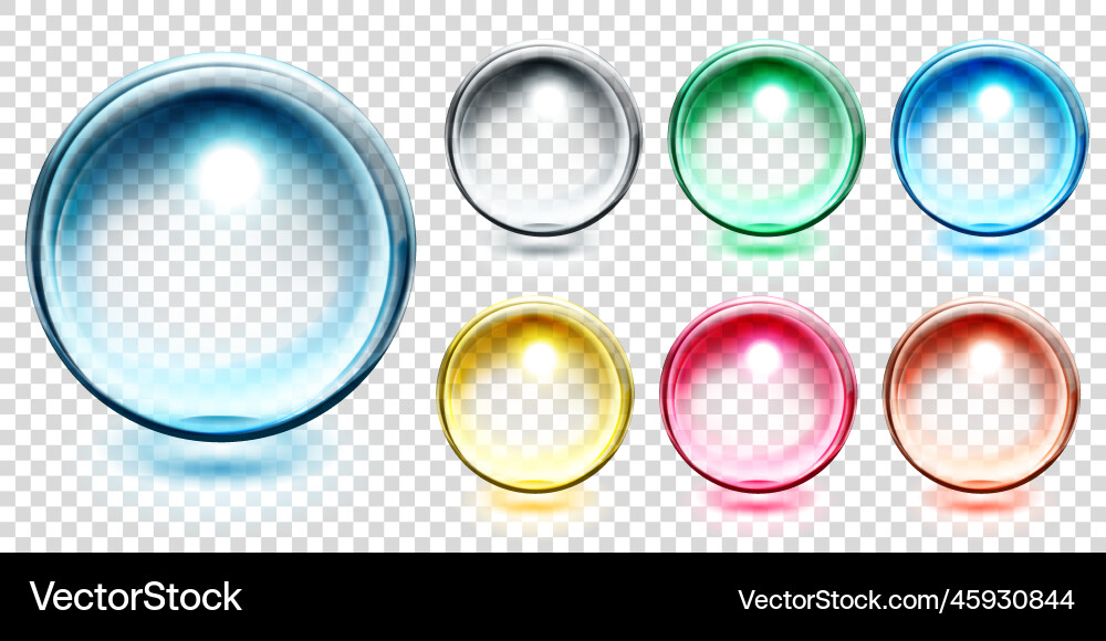 Transparent colored spheres Royalty Free Vector Image