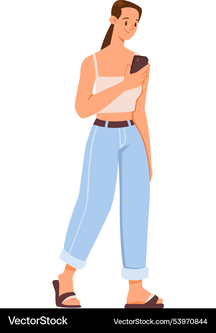 Woman character talking phone speaking Royalty Free Vector