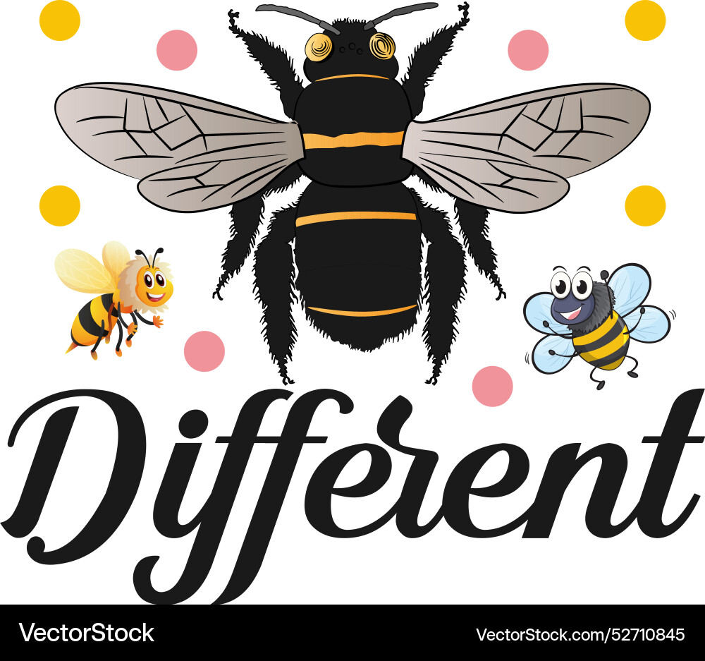 Bee different t-shirt design image Royalty Free Vector Image