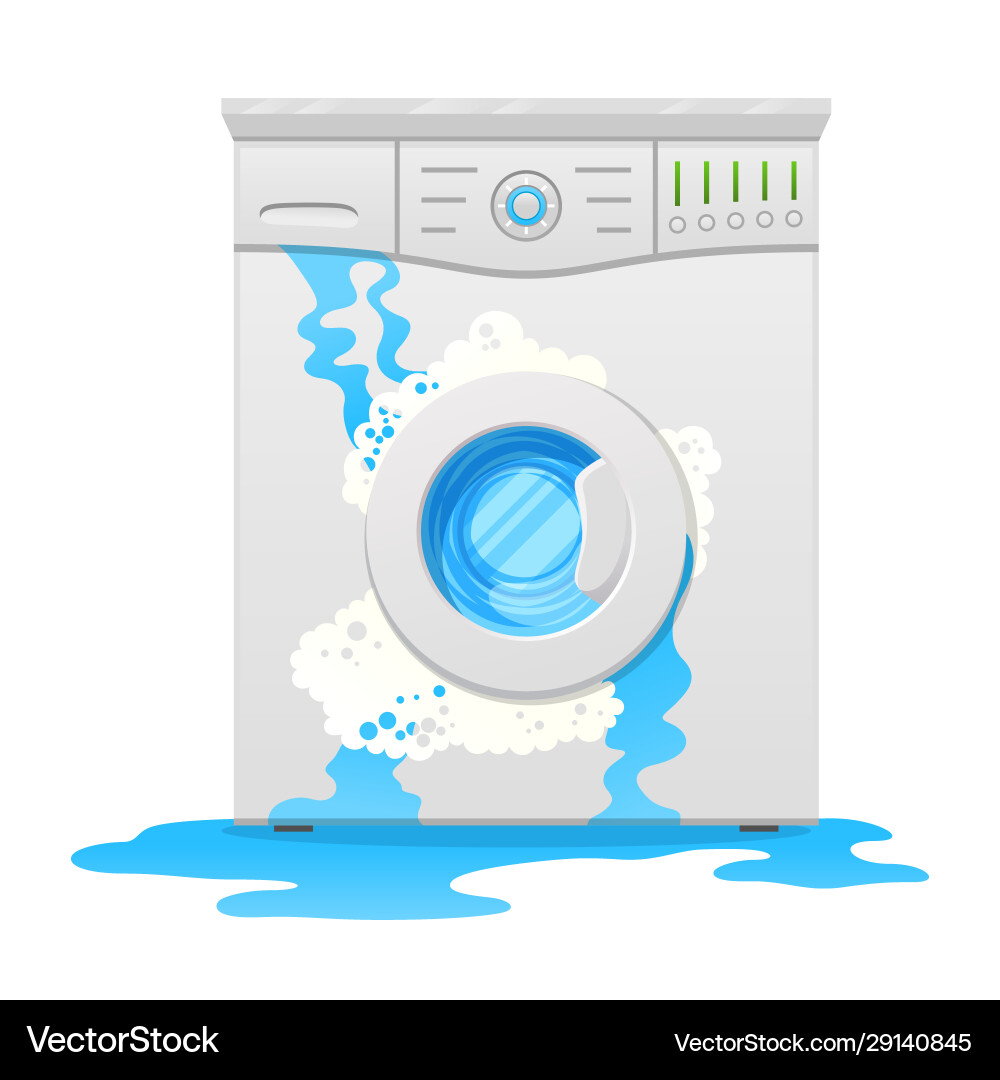 Broken washing machine household appliance defect Vector Image