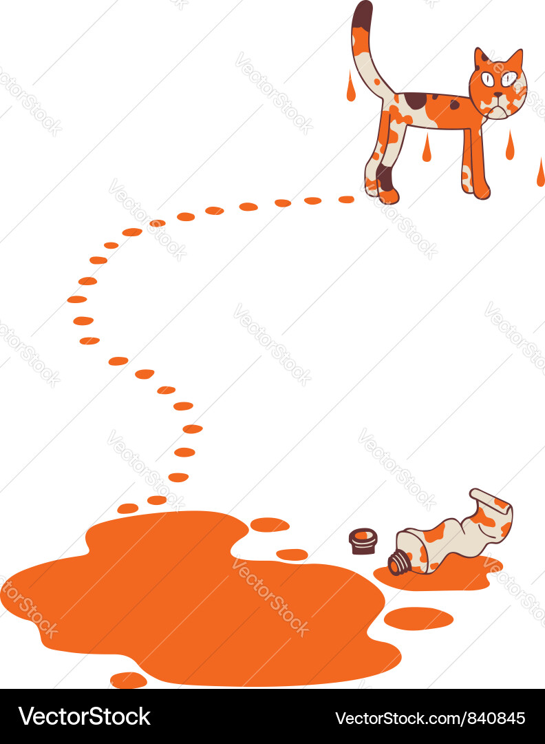 Cat got dirty Royalty Free Vector Image - VectorStock