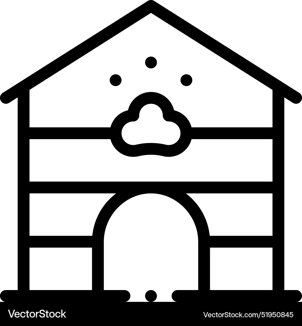 Cat house icon thin linear style design isolated Vector Image
