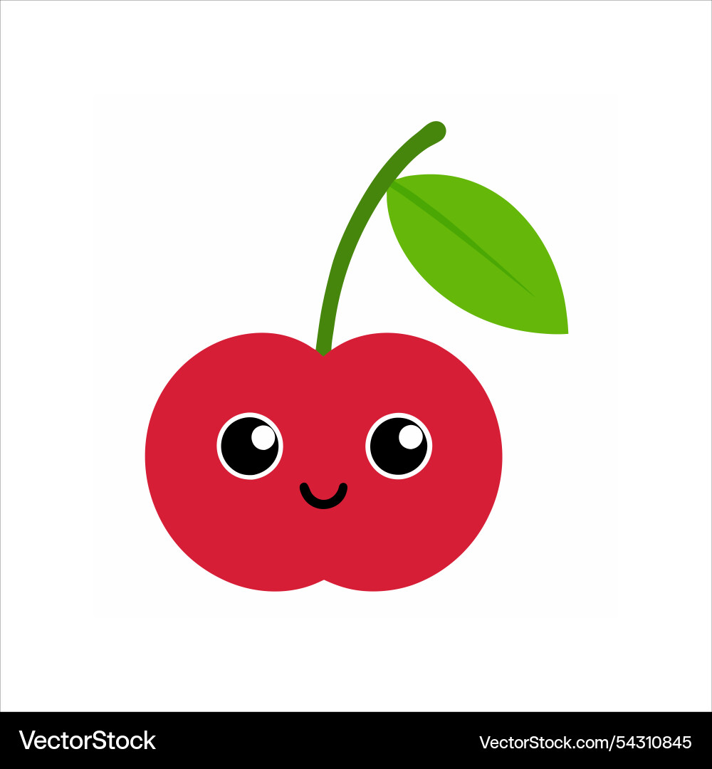 Cheery cherry collection cartoon icon Royalty Free Vector