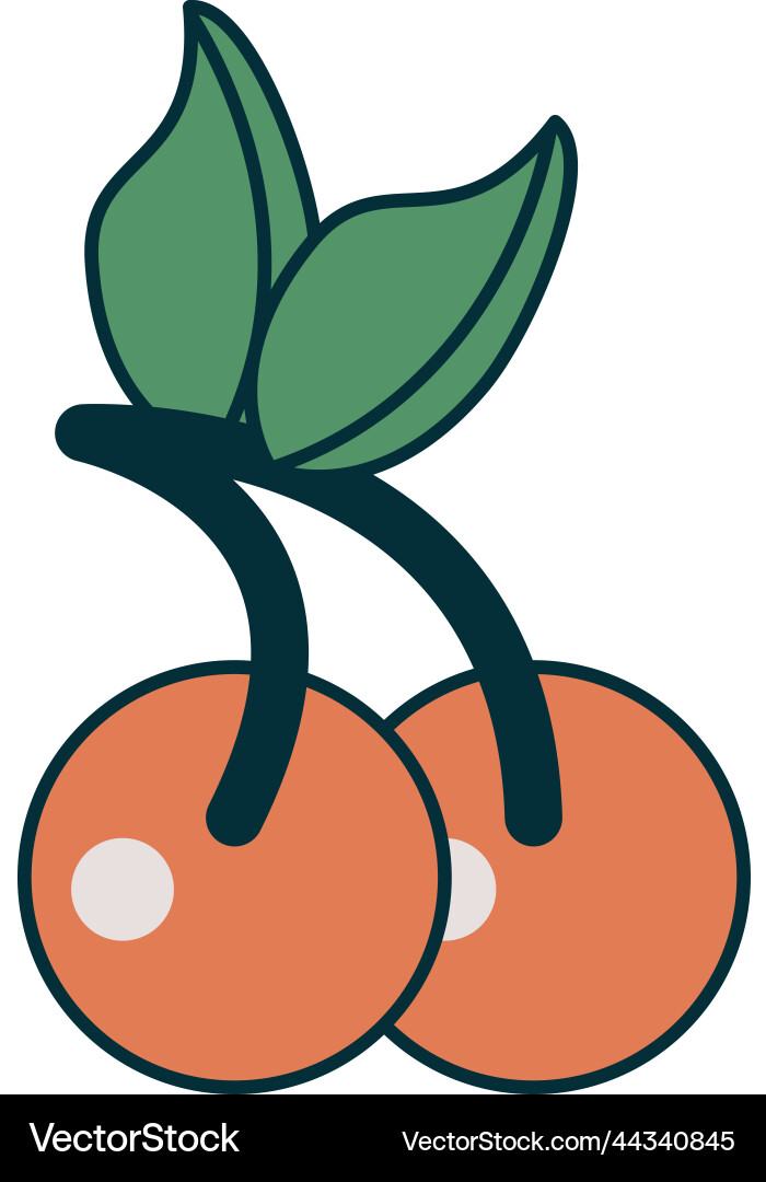 Cherries fruits retro style Royalty Free Vector Image