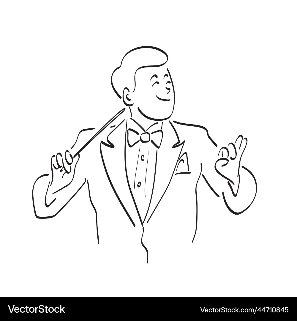 Conductor of symphony orchestra hand Royalty Free Vector