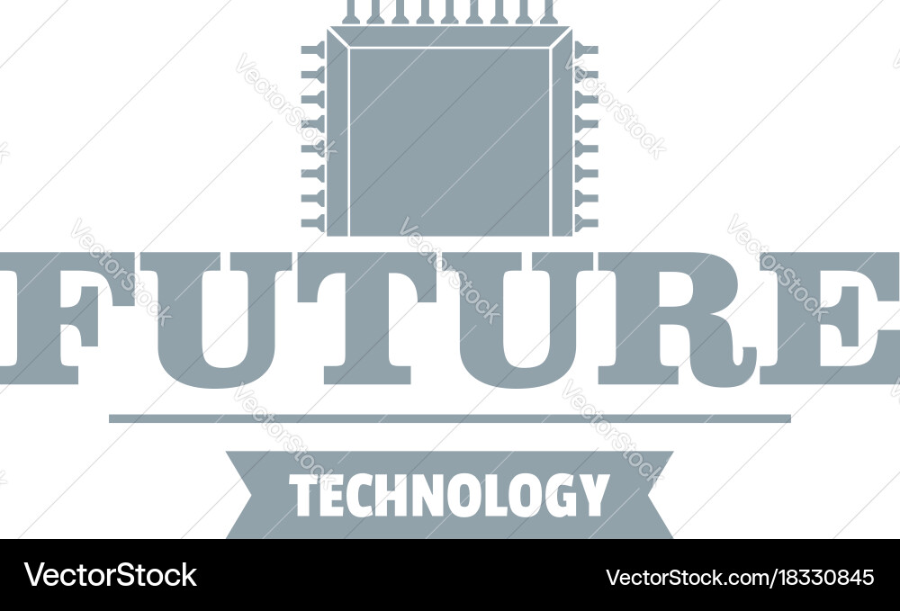 Future cpu logo simple gray style Royalty Free Vector Image