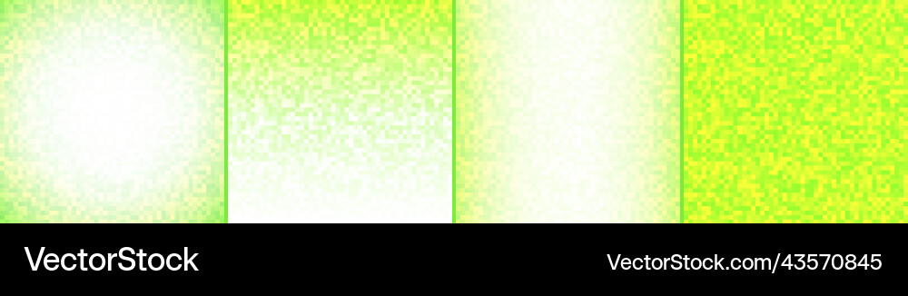 Green pixelated backgrounds set of abstract Vector Image