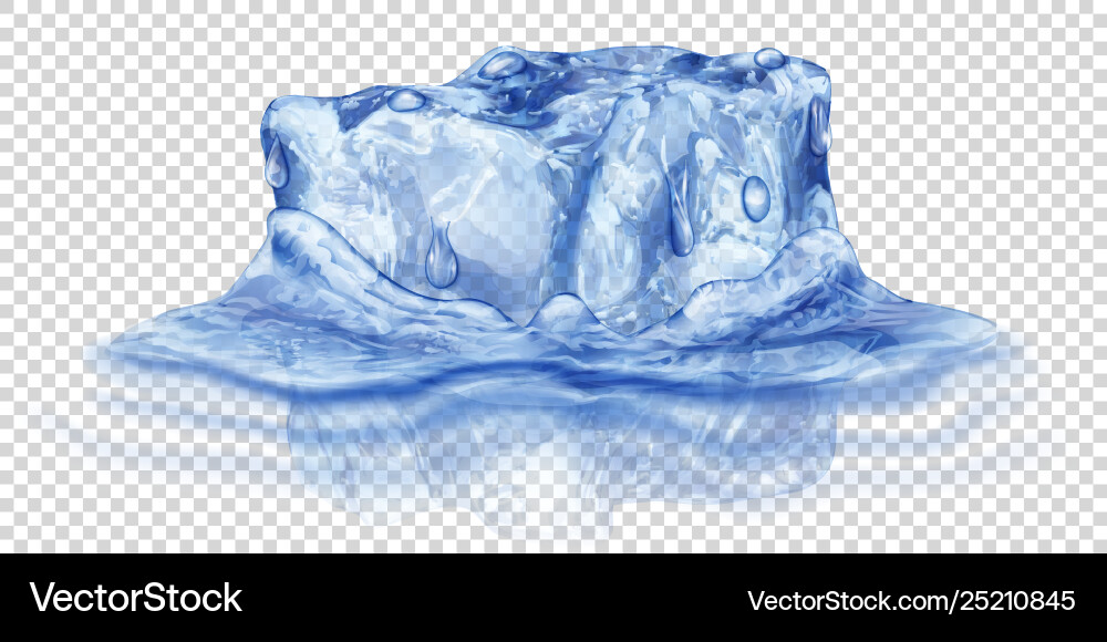 Ice cube in water Royalty Free Vector Image - VectorStock