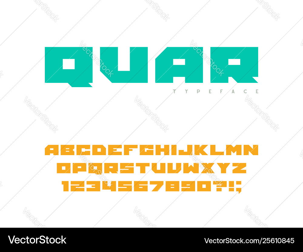 Latin uppercase alphabet letters and numbers Vector Image