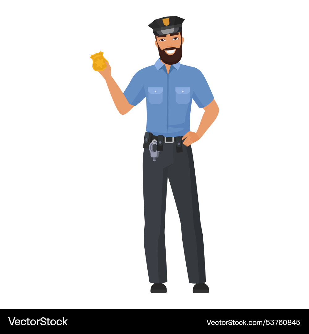 Male police character Royalty Free Vector Image