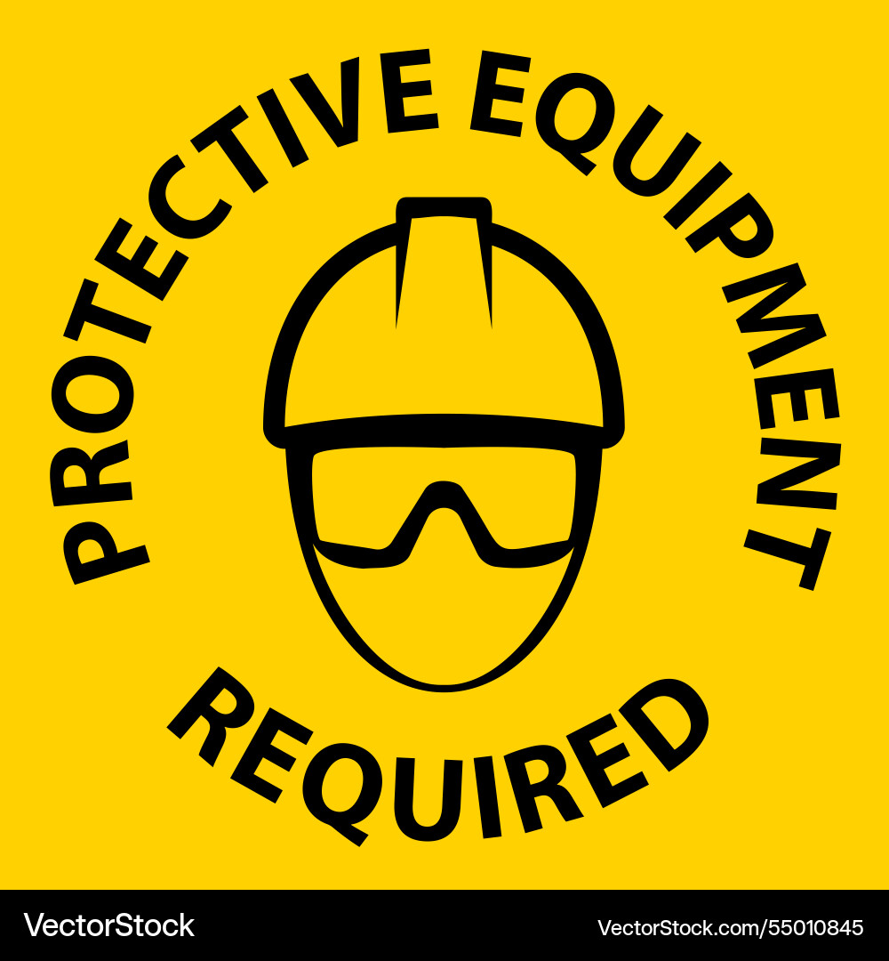 Safety sign indicating protective equipment Vector Image
