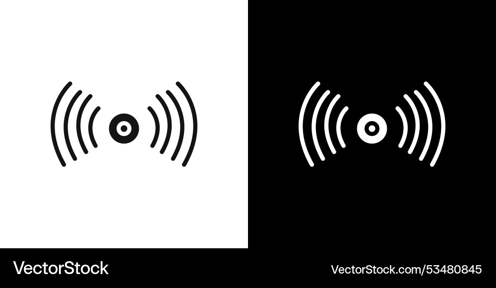Sensor icon flat set outline Royalty Free Vector Image