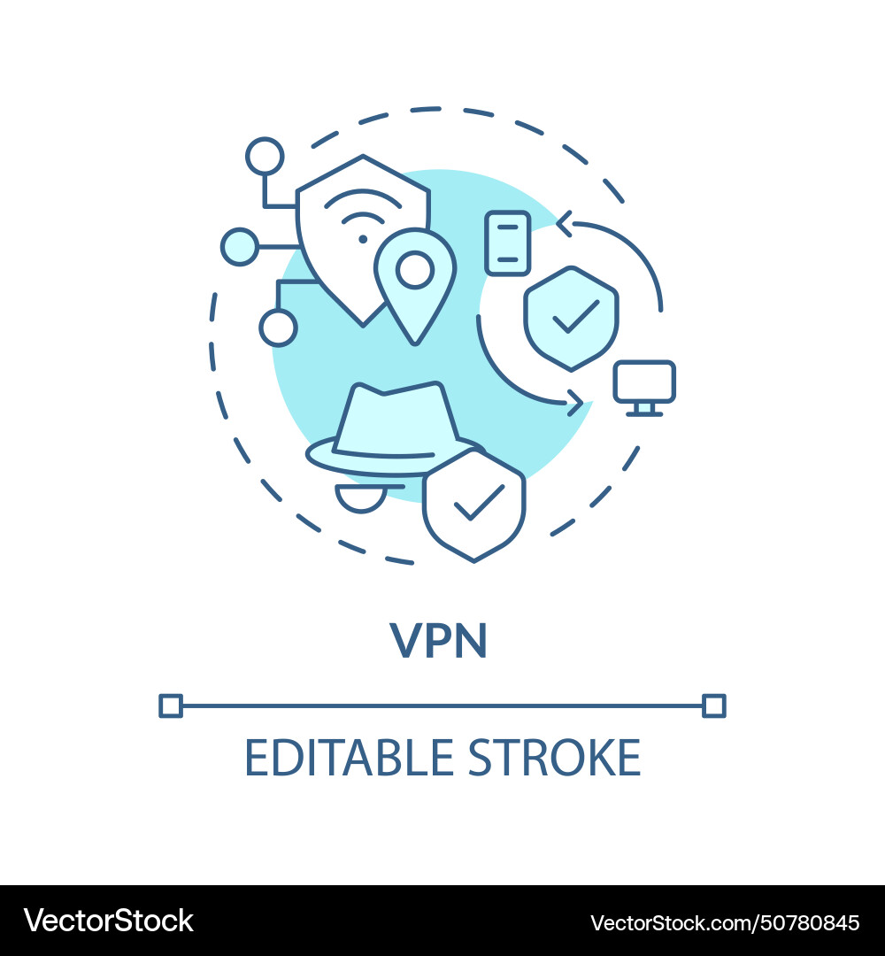 Vpn connection type soft blue concept icon Vector Image