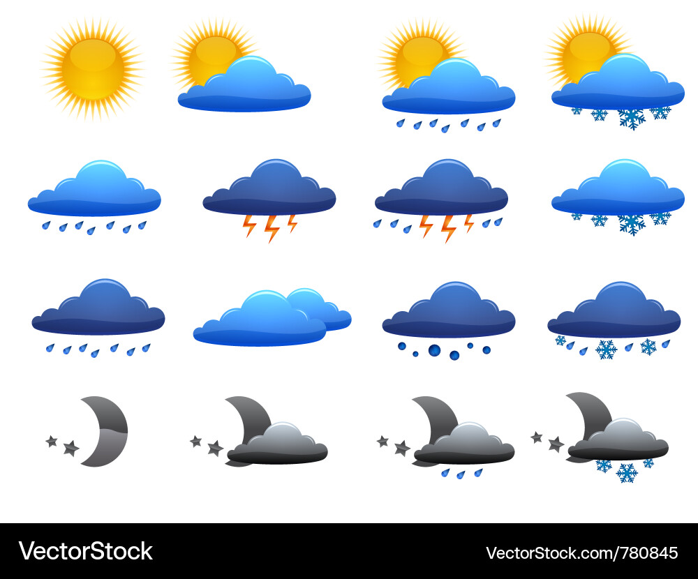 Weather set Royalty Free Vector Image - VectorStock
