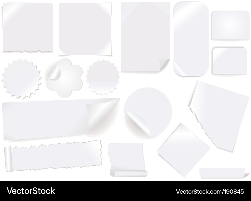White paper labels and stickers Royalty Free Vector Image