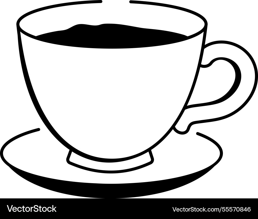 A hand drawn icon of tea cup Royalty Free Vector Image