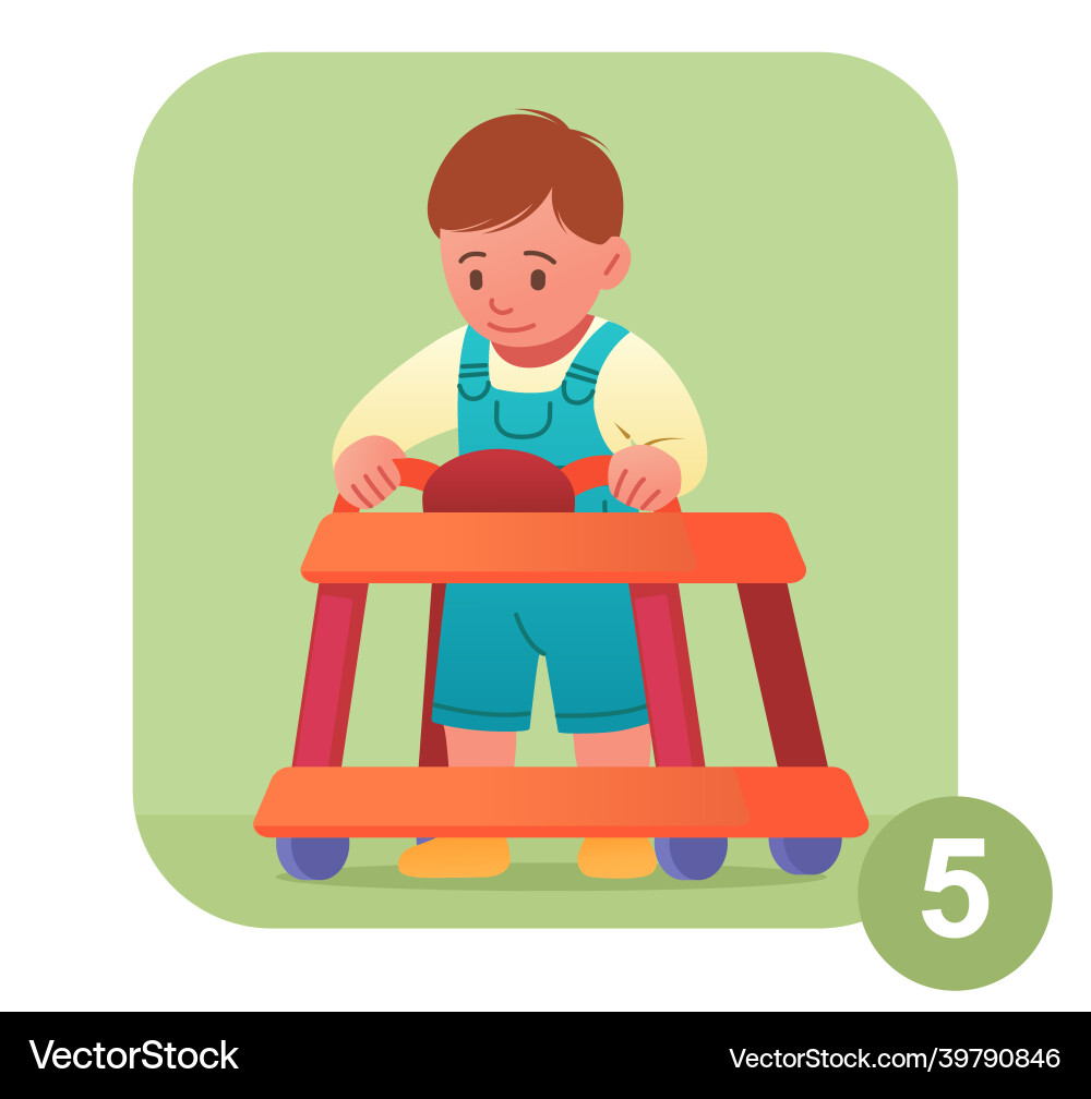 Baby learning to walk Royalty Free Vector Image