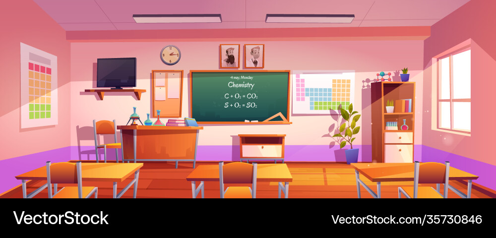 Classroom for chemistry learning Royalty Free Vector Image