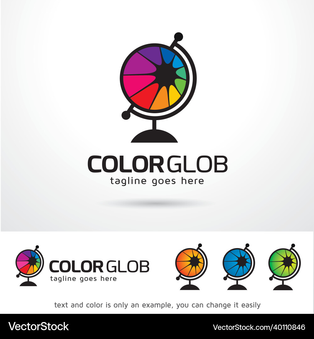 Color global logo template Royalty Free Vector Image