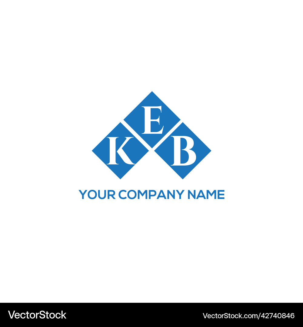 Keb letter logo design on black background Vector Image