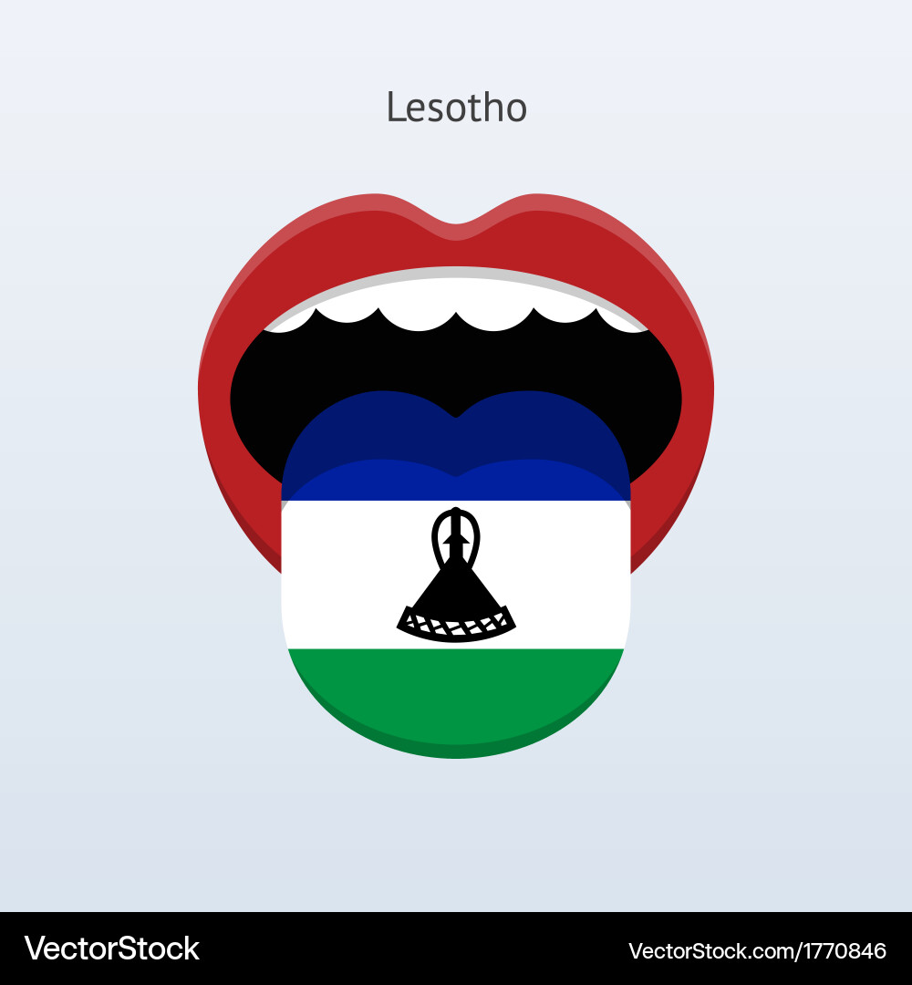 Lesotho language abstract human tongue Royalty Free Vector
