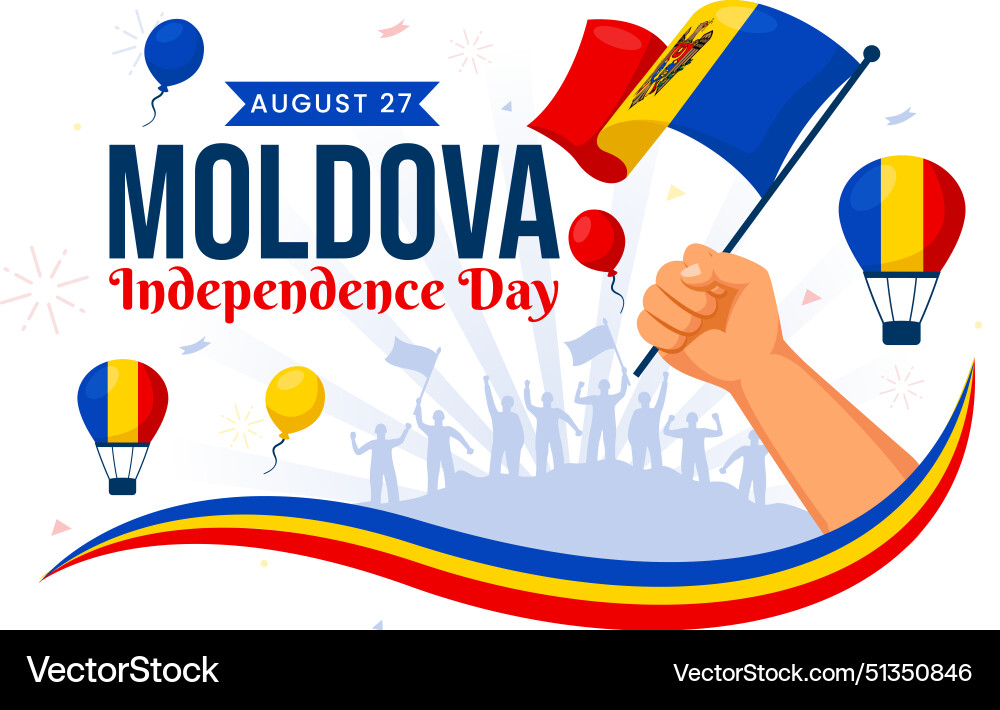 Moldova independence day for august 27 featuring Vector Image
