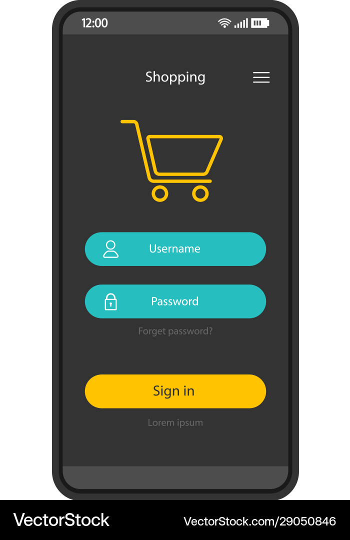 Online shopping account interface template Vector Image